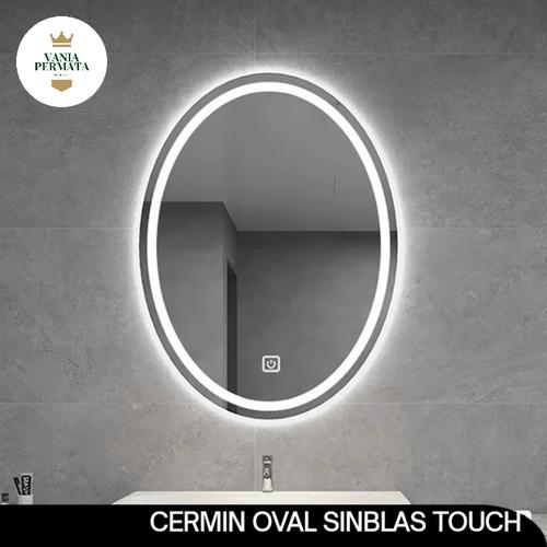 Jual Cermin Oval Sunblas Touch Screen Kaca Kamar Mandi Wastafel Toilet ...