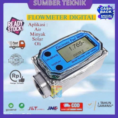 Jual Water Flow Meter 3 Inch Turbine Digital 3" Inci Liquid Solar NPT ...