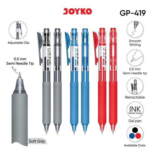 Jual Gel Pen Pulpen Pena Joyko GP-419 0.5 mm - Black - Jakarta Utara - JOYKO Official | Tokopedia