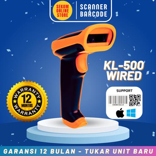 Jual KOLMI Barcode Scanner 2D QR Code Wired KL500 - KL500 + STAND ...