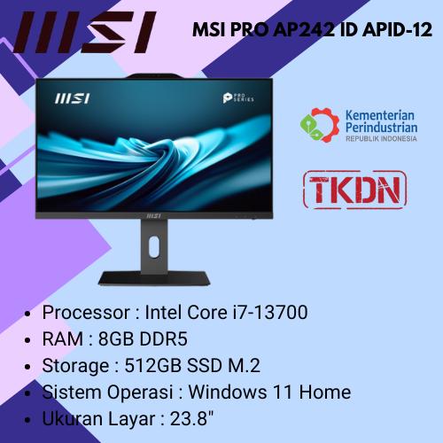 Jual MSI AIO PRO AP242 ID APID-12 Intel Core i7-13700 8GB 512SSD 23.8 ...