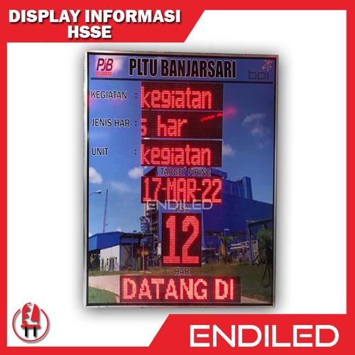 Jual DISPLAY LED INFORMASI HSE HSSE SAFTY - Kota Bekasi - EndiLed ...