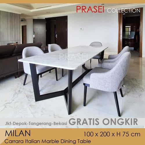 Jual BLACK MILAN - Carrara Marble Dining Table Meja Makan Marmer ...