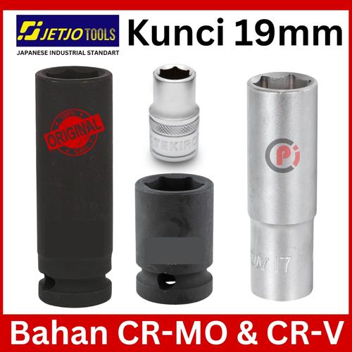 Jual JETJO TOOLS Mata Kunci Sok Ukuran 19mm 19 mm Socket Bahan CR-V CR ...