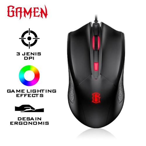 Jual GAMEN Mouse Gaming GM100 2400 DPI Macro Ultralight Gaming Mouse ...