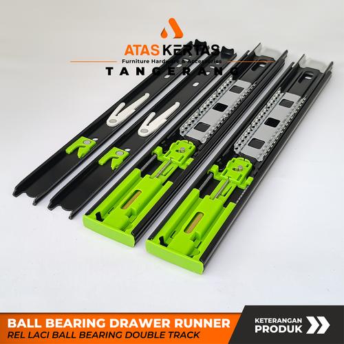 Jual rel laci slow motion double track full extension ball bearing soft ...
