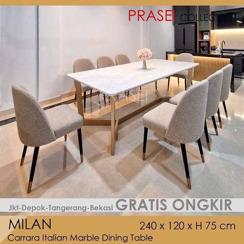Jual MILAN - Carrrara Italian Marble Dining Table Meja Makan Marmer ...