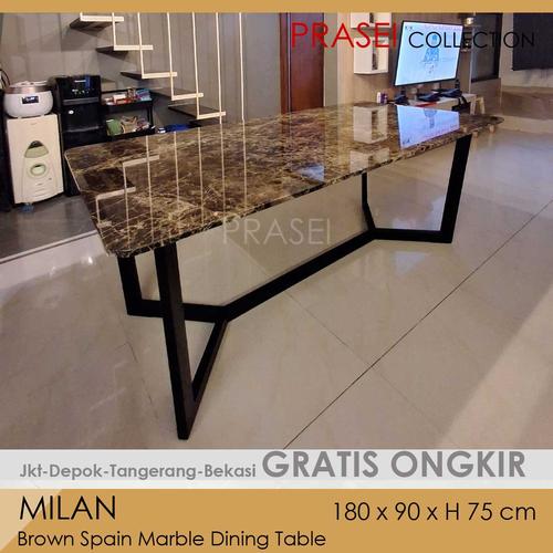 Jual MILAN - Brown Spain Marble Dining Table Meja Makan Marmer Asli ...