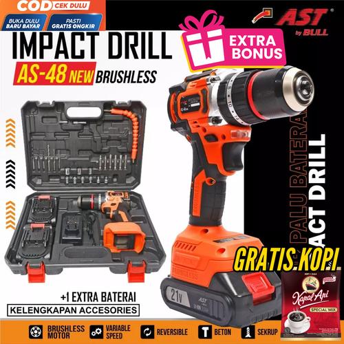 Jual AST AS-48 Mesin Bor Tangan Besi Kayu Beton BATERAI AS48 13MM ...