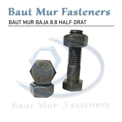 Jual Baut Mur Baja 8.8 M12 X 200 MM Half Drat | BM Baja 8.8 HALF DRAT - Jakarta Pusat - baut mur ...