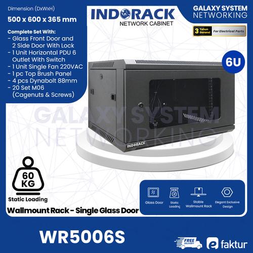 Jual Rack Server 6U INDORACK Wallmount Rak WR5006S Depth 500MM Single ...