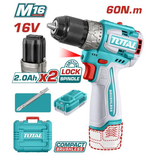 Jual TOTAL Compact Brushless Cordless Drill TDLI16682 - Bor Baterai 16V ...