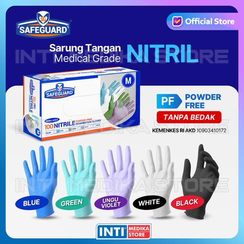 Promo SAFEGUARD - Sarung Tangan Nitril POWDER FREE Tanpa Tepung Black ...