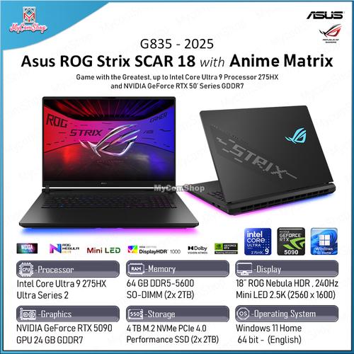 Jual ASUS ROG STRIX SCAR 18 G835 ANIME MATRIX ULTRA 9 275HX 64GB RAM ...