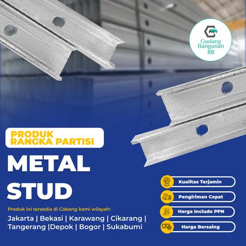 Jual METAL STUD RANGKA PARTISI GYPSUM 76 x 3 - U RUNNER 76 X 3 ...