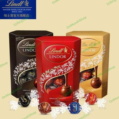 Jual Coklat Lindt Lindor Chocolate Milk Assorted Dark Cokelat Swiss ...