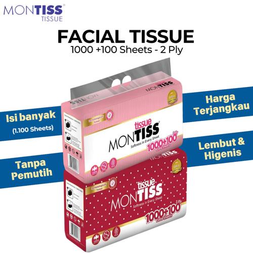 Jual MONTISS Facial Tissue 1000 + 100S 2 Ply | Tisu Wajah 1100 Sheets 2 ...