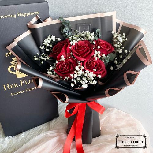 Promo HER.FLORIST 5PCS Premium Soap Bouquet / Buket Bunga Sabun - pink ...