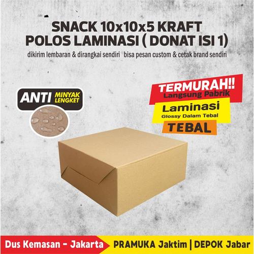 Jual BOX DONAT / BOX SNACK 10 X 10 X 5 CM KRAFT LAMINASI - Jakarta ...
