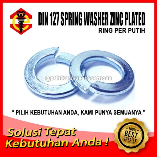 Jual (100 PCS) Ring Per Putih M3 Ver / DIN 127 Spring Washer Lock Galvanis - Kota Tangerang ...