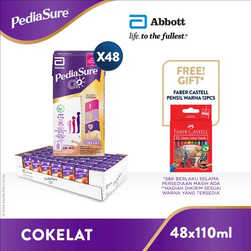 Promo PediaSure Go Cokelat (1-10th) - Nutrisi UHT - 48x110ml - FREE GIFT Cicil 0% 3x - Kota ...