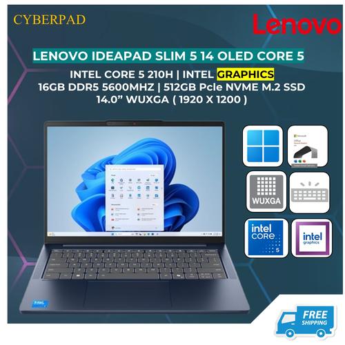 Promo Lenovo Ideapad slim 5 14 oled intel core 5 210h 16gb 512gb 14 ...
