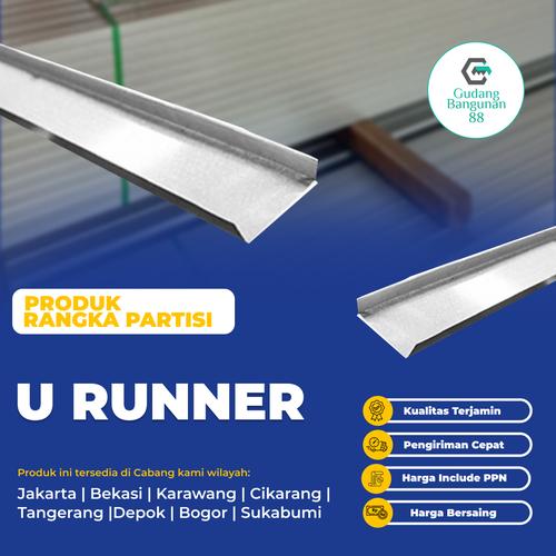 Jual METAL STUD RANGKA PARTISI GYPSUM U RUNNER 76 x 3 - Jakarta Utara ...