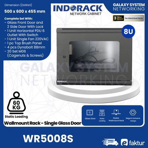Jual Rack Server 8U INDORACK Wallmount Rak WR5008S Depth 500MM Single ...