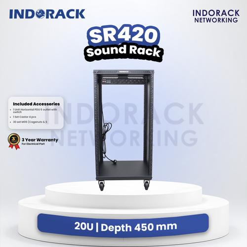 Jual INDORACK Audio Rack 20U Depth 450mm Rak Audio Sound System Mixer ...