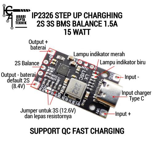 Jual IP2326 Step Up Battery 18650 Charger Charging 2S 3S BMS With ...