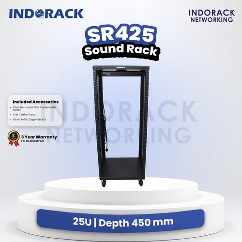 Jual INDORACK Audio Rack 25U Depth 450mm Rak Audio Sound System Mixer ...