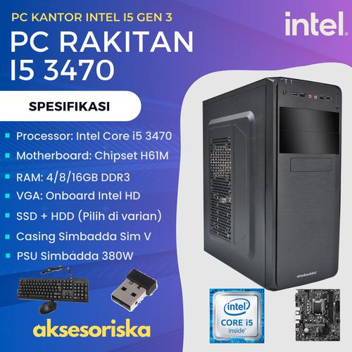 Jual PAKET CPU / PC RAKITAN INTEL Core i5 3470 PC Kantor / Rumah ...