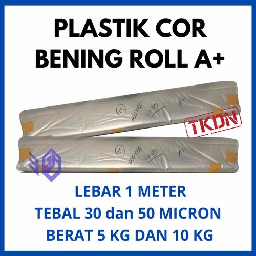 Jual Plastik Cor Bening A+ 1 Roll Lebar 1 Meter / 100 cm Tebal 30 dan ...