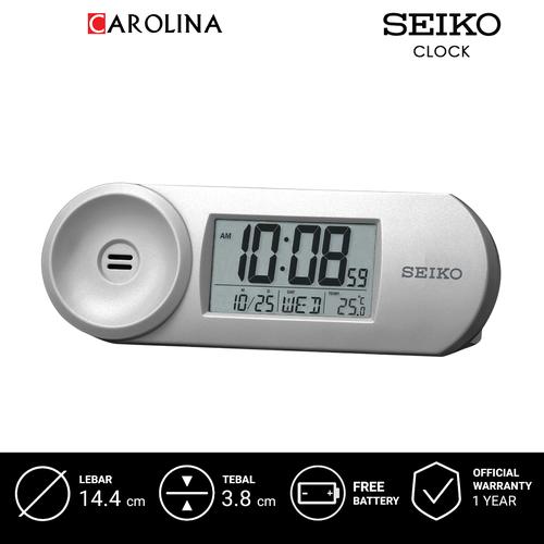 Promo Jam Beker SEIKO QHL067S Digital Metallic Silver Color LCD Dial ...