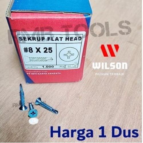 Jual x1Dus Sekrup Roofing SDS FH 8x25 Wilson / Baut Skrup Baja Ringan ...