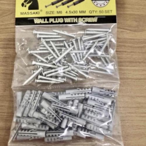 Jual M6 KOMPLIT sekrup baut MASAKI + plastik pvc tembok baja ringan ...