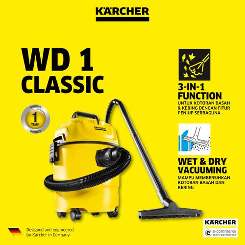 Promo Karcher WD 1 Classic *KAP 1200 Watt Vacuum Cleaner Wet & Dry - WD ...