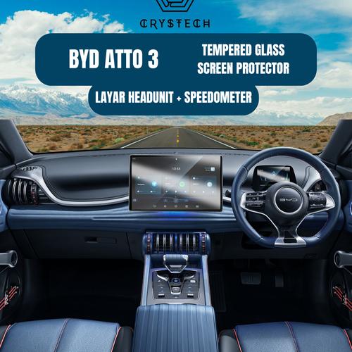 Jual CrysTech BYD Atto 3 Tempered Glass Screen Protector Headunit ...