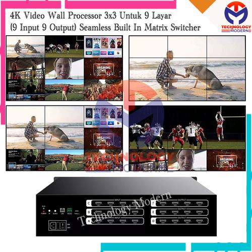Jual 4K Video Wall Controller/Processor 3x3 Untuk 9 Layar (9 Input 9 ...