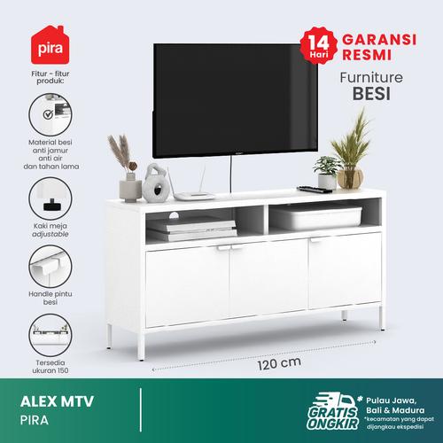 Promo PIRA - ALEX MTV Meja TV / Rak TV Besi - ALEX MTV150 WH Cicil 0% ...