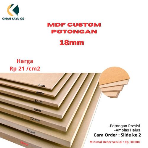 Jual MDF board 18mm papan mdf coklat berkualitas custom potongan - Kota ...