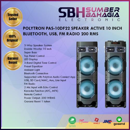 Jual POLYTRON PAS-10DF22 SPEAKER ACTIVE 10 INCH BLUETOOTH, USB, FM ...