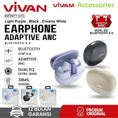 Jual VIVAN Infinity GT5 | TWS DUAL EQ Extra Bass | Adaptive ANC ...