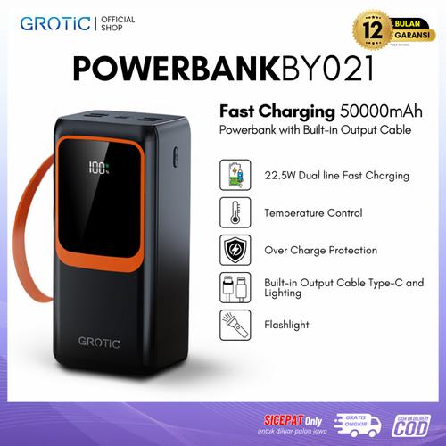 Jual Powerbank Fast Charging GROTIC 22.5W - 7 Output 50000mAh BY021 ...