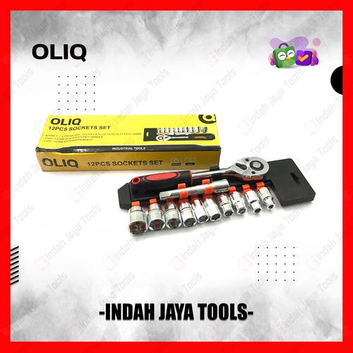 Jual OLIQ Kunci Sok Set Rachet 12 Pcs 1/2" - Socket Set Ratchet Shock ...