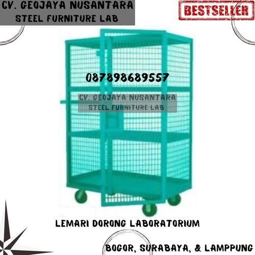 Jual Lemari Penyimpanan Laboratorium Mobile 2 Rak - Rangka Besi Wire ...