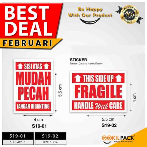 Jual Sticker fragile | sticker mudah pecah | sticker hati hati ...