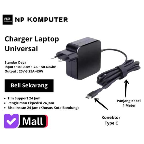 Jual NPKOMUTER Adaptor Charger Type C Universal Semua Merek Laptop 65W ...