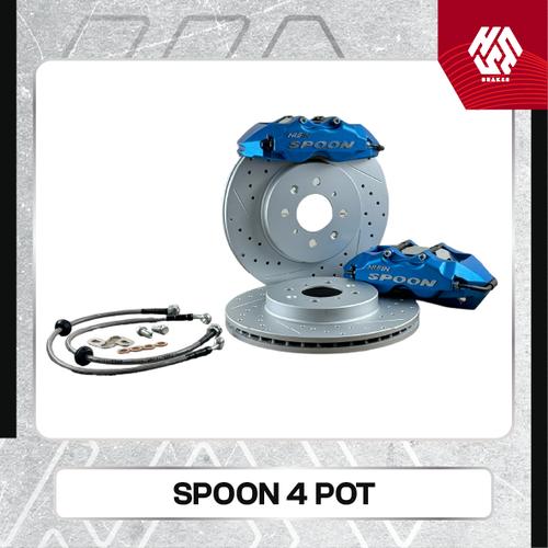 Promo Big Brake Kit Rem Disc BBK Spoon 4 pot include braket PNP&braided ...