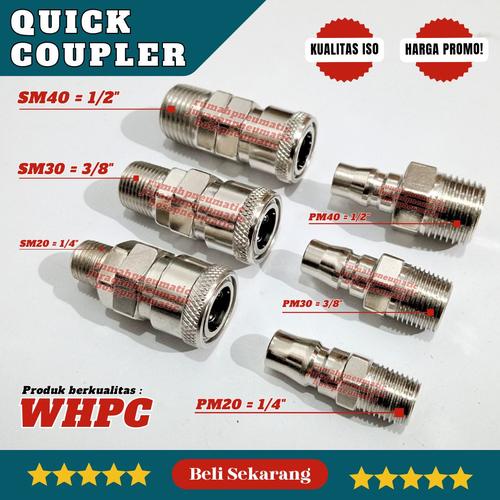 Jual GROSIR QUICK COUPLER NEPEL 1 JALUR PASS WAY SP20 SP30 SP40 SM20 SM30 SM40 BEST QUALITY ISO ...